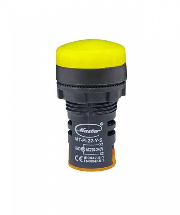Đèn Báo Pha Màu vàng Master - MT-PL22-Y-S