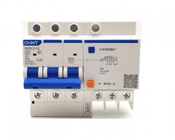 RCBO 3P 40A 6kA 30mA Chint - NXBLE-63 3P C40 30mA 6kA