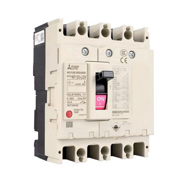MCCB 4P 70A 50kA Mitsubishi - NF125-LGV 4P 70-100A