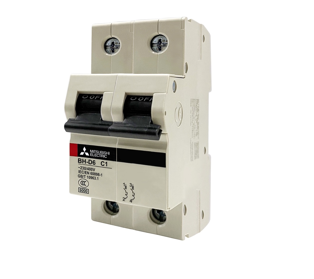MCB 2P 32A 10kA Mitsubishi - BH-D10 2P 32A C N